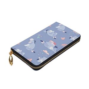 Celeriuy Leather Wallet,Printed Women'S Zipper Wallet, Men'S Card Holder Multifunctional Wallet Black One Size 10691 10691