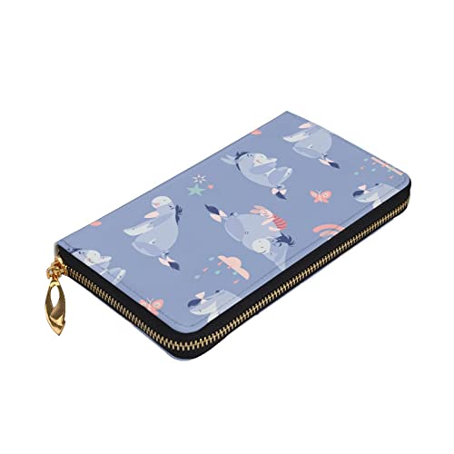 Celeriuy Leather Wallet,Printed Women'S Zipper Wallet, Men'S Card Holder Multifunctional Wallet Black One Size 10691 10691