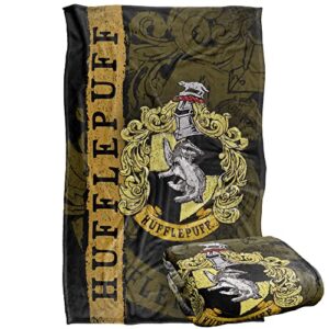 harry potter blanket, 36″x58″ harry potter house crest hufflepuff silky touch super soft throw blanket