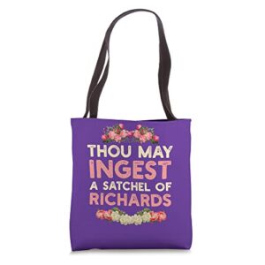 vintage thou may ingest a satchel of richards tote bag