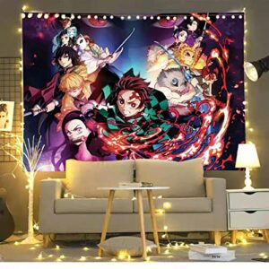 Demon Slayer-Anime-Tapestry-Poster, A Large Mural Scroll Suitable For Living Room, Bedroom And Birthday Parties, As A Gift To Relatives And Friends (60"X80"in, Fuchsia)