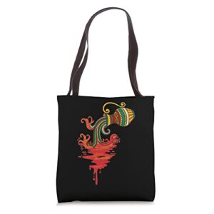 aquarius gifts funny retro sunset zodiac sign birthday tote bag