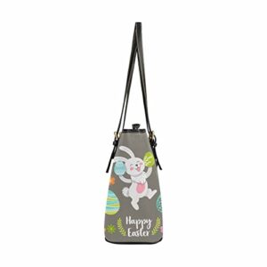 InterestPrint Happy Easter Greeting Card Travel Handbag, Overnight Carry-On Tote Bag, weekend Bag