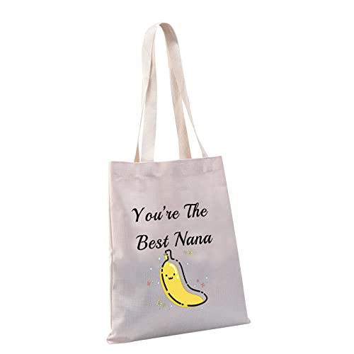 G2TUP Nana Banana Tote Bag Grandma Thank You Gift You’re The Best Nana Granny Tote Handbag (Nana Banana Tote Bag)