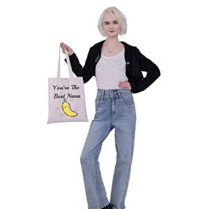 G2TUP Nana Banana Tote Bag Grandma Thank You Gift You’re The Best Nana Granny Tote Handbag (Nana Banana Tote Bag)