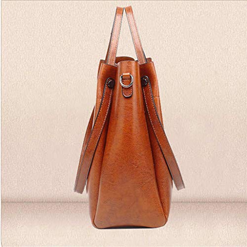 WPYYI Big Capacity Fashion Women Handbags Soft Leather Lady Tote Purse Work Shoulder Bag (Color : Brown)