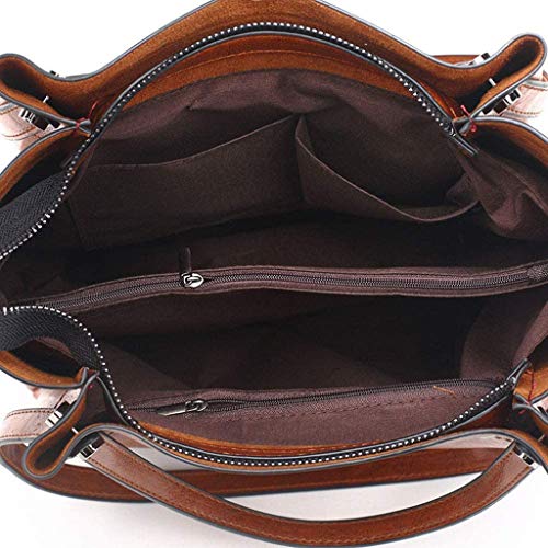 WPYYI Big Capacity Fashion Women Handbags Soft Leather Lady Tote Purse Work Shoulder Bag (Color : Brown)