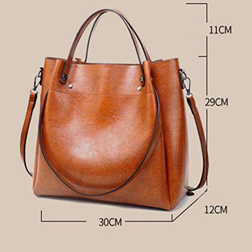 WPYYI Big Capacity Fashion Women Handbags Soft Leather Lady Tote Purse Work Shoulder Bag (Color : Brown)