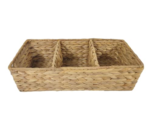 Three Compartment Basket made from Water Hyacinth - Made in Vietnam