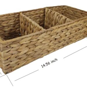 Three Compartment Basket made from Water Hyacinth - Made in Vietnam