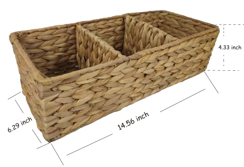 Three Compartment Basket made from Water Hyacinth - Made in Vietnam