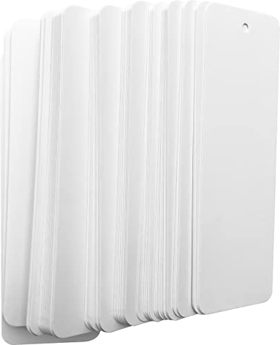 ITZAMNA White Blank Bookmarks with Hole for DIY Kids Craft School Teacher Supply Pack of 100