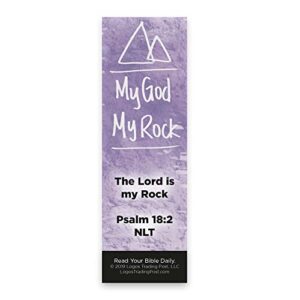 Children and Youth Bookmark, My God My Rock, Psalm 18:2, Pack of 25, Handouts for Classroom, Sunday School, and Bible Study