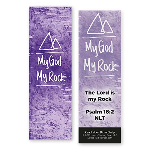 Children and Youth Bookmark, My God My Rock, Psalm 18:2, Pack of 25, Handouts for Classroom, Sunday School, and Bible Study