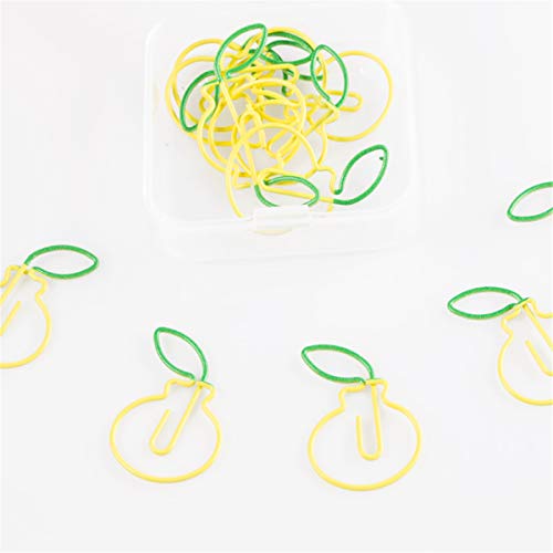 Cartoon Paper Clips Special-Shaped Lemon Shape Office Supply Accessories Cute Paper Needle Multicolor Bookmark (10)