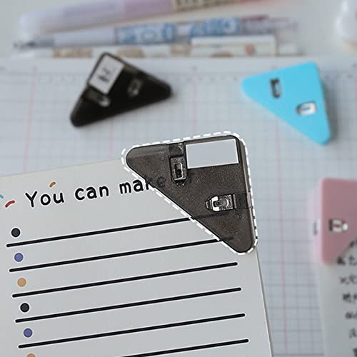 Tsnamay Clear 20Pcs Book Corner Clip Paper Clips,Triangle Paper Corner Clip Book Corner Protection,Clip Bookmarks for Kids Students Women and Men