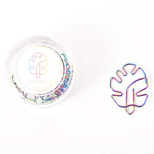 NUOBESTY Colorful Paperclips Monstera Shape Paper Clips Bookmark Clips for Office School Company for Students Adults 8pcs