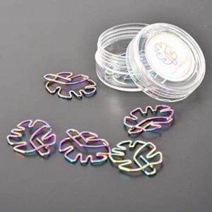 NUOBESTY Colorful Paperclips Monstera Shape Paper Clips Bookmark Clips for Office School Company for Students Adults 8pcs