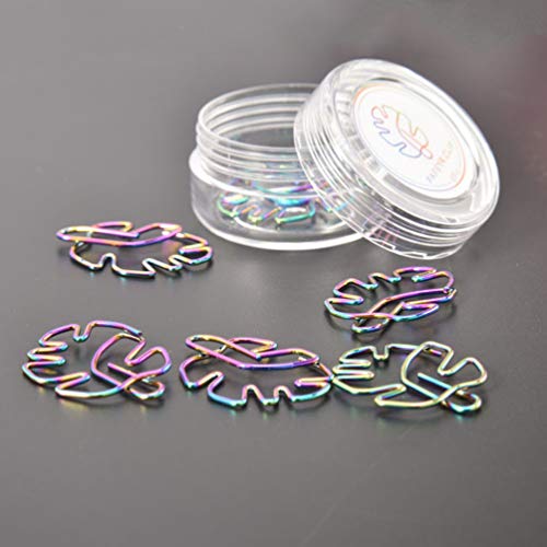 NUOBESTY Colorful Paperclips Monstera Shape Paper Clips Bookmark Clips for Office School Company for Students Adults 8pcs