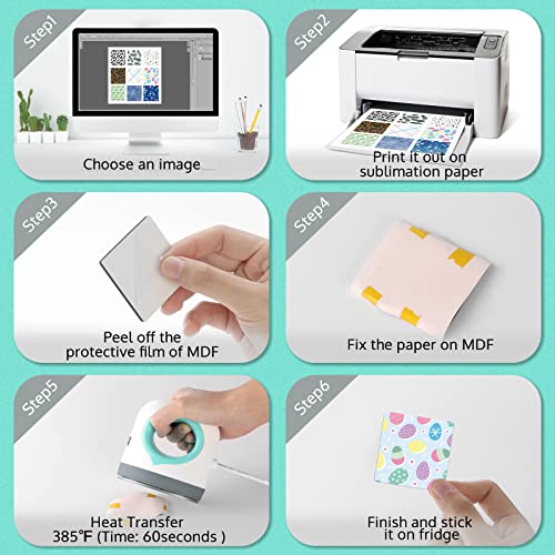 36 Pack Sublimation Blank Set, OFFNOVA Sublimation Blank Key Chains Fridge Magnets Bookmarks for DIY Sublimation Transfer Heat Press Printing