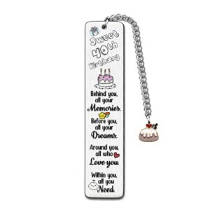 Bookmarks 40th Birthday Gifts Appreciate Dad Mom Best Regards Happy Birthday Present Personalized Book Lover Birth Day Best Wishes Keepsakes for Aunty Uncle Grandpa Grandma Friends Bestie (40th)