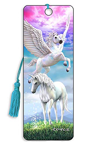 3D Pegasus and Unicorn bookmark featuring the artwork of Royce B McClure - by Artgame (TOP DESIGN)