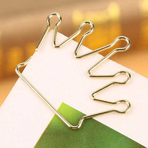 10pcs Crown Shape Paper Clips Bookmark Marking Document Organizing Clip for Office School Stationery Supplies