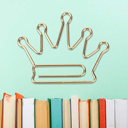 10pcs Crown Shape Paper Clips Bookmark Marking Document Organizing Clip for Office School Stationery Supplies