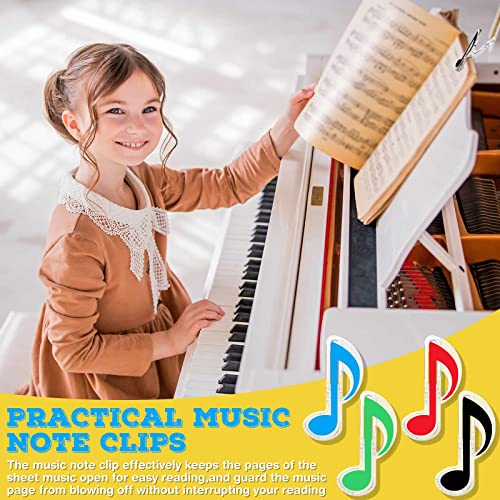 20 Pcs Music Clips with Gift Bags and Ribbon Music Book Page Holder Plastic Music Book Clips Music Sheet Clips Music Note Paper Clips for Students Teacher Music Class Gift Accessories, Multicolor