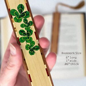 Personalized 4 Leaf Clover, Wooden Bookmark - Made in USA - Also Available Without Personalization