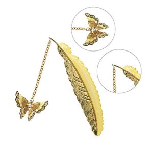 YJMZ Butterfly Bookmarks for Book Lovers，2 Pack.3D Butterfly Pendant with Fluorescent Feather, Suitable for Friends and Family,Gift of Love.