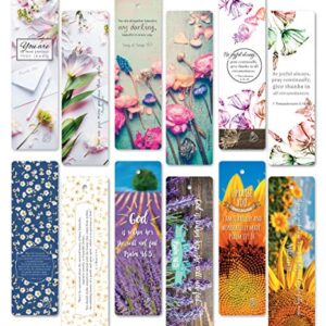 60 pcs Christian Bible Verses Flower Bookmarks. Beauty EBOOK. Encouraging, Inspiration, Unique Design Bookmark.