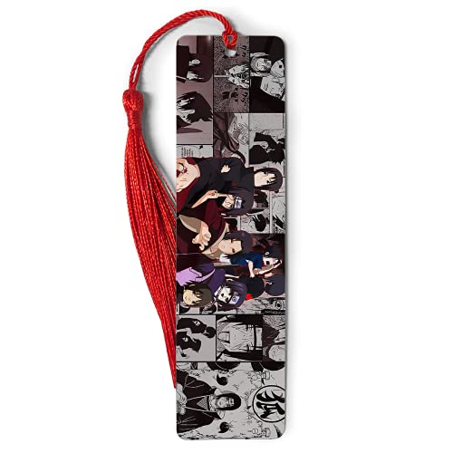 Bookmarks Metal Ruler Itachi Bookography Uchiha Measure Collage Tassels Bookworm for Bookmark Book Markers Gift Reading Christmas Ornament Bibliophile