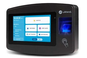 uattend cloud-connected touchscreen time clock with finger scan, rfid and pin punching in one (jr2000)