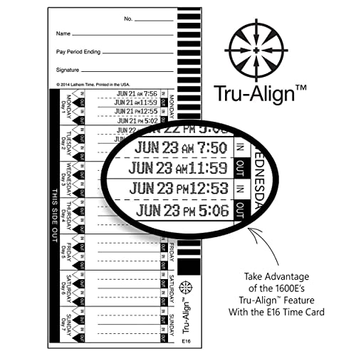 Lathem Atomic Time™ Clock With Tru-Align™, 1600E, Unlimited Employees, 5.7"H x 6.3"W x 7.2"D, Gray