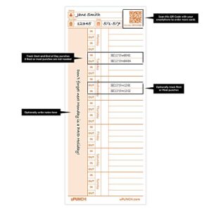 100 uPunch Time Cards for CR1000 Digital Time Clock & Date Stamp