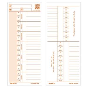 100 uPunch Time Cards for CR1000 Digital Time Clock & Date Stamp