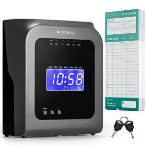 offnova im·pulse thermal time clock for employees small business, no ink ribbons or network needed, in/out time attendance machine with 50 time cards