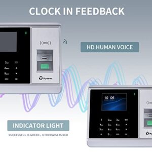 Hysoon Time Clock, Biometric Fingerprint Time Clocks for Employees Small Business Touch Keyboard, Time Card Machine with RFID and PIN Punch in One, Auto Clock in and Out Machine for Employees