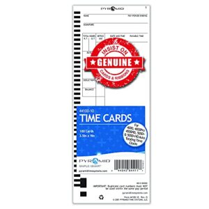 Pyramid Time Systems, 44100-10MB, 1,000 Count Genuine and Authentic Time Cards for 4000, 4000Pro, 4000ProK and 5000 Series Time Clocks from Pyramid, Time Cards