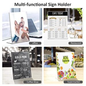 Ludery Acrylic Sign Holder 8.5 x 11, Vertical Slanted Back Sign Holder , Acrylic Stands for Display 8.5 x 11, Tabletop Sign Holder for for Home, Office, Store, Restaraunt - 4Pack (4)