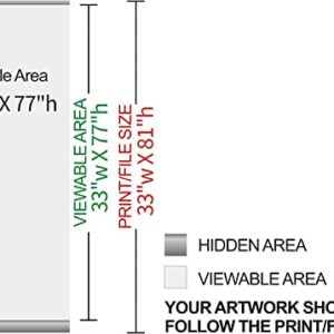 6 pack,33'' X 81'' Retractable Roll Up Banner Stand,business,Wedding,Pop Up Trade Show Sign Display,store sign display(Hardware only), Silver