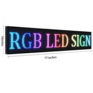 PH10 mm 77"x14" LED Sign Programmable LED Signs Full Color Scrolling Led Display High Brightness indoor LED Advertising Display Board