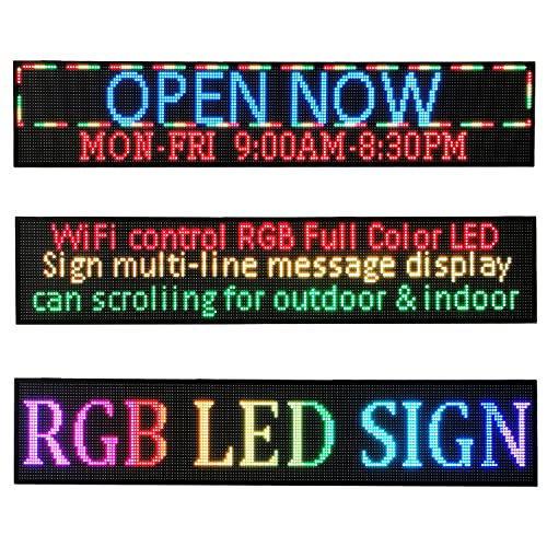 PH10 mm 77"x14" LED Sign Programmable LED Signs Full Color Scrolling Led Display High Brightness indoor LED Advertising Display Board