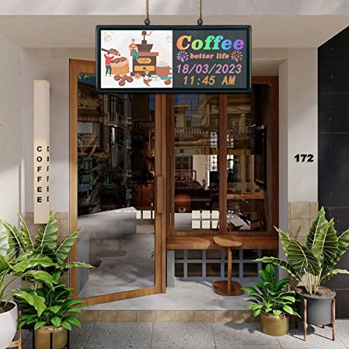 CX P6 LED Sign - Outdoor Full Color WiFi 40'' x 18'' Scrolling LED Display with High Resolution Scrolling Texts Full Color Sign for Advertising, High Brightness P6 and New SMD Technology