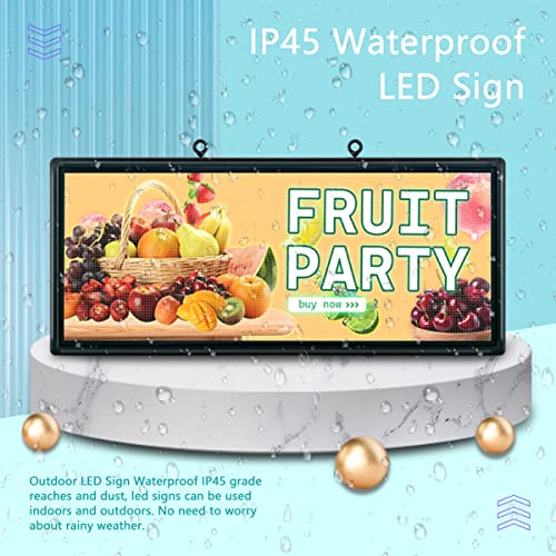 CX P6 LED Sign - Outdoor Full Color WiFi 40'' x 18'' Scrolling LED Display with High Resolution Scrolling Texts Full Color Sign for Advertising, High Brightness P6 and New SMD Technology