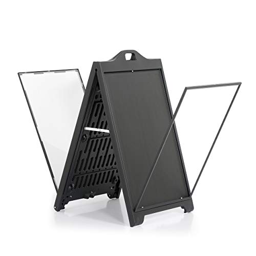 M&T Displays Street SignPro with Lens Protective Cover, 24x36 Inch Poster Black Double Sided Sandwich Board Folding A-Frame Sidewalk Curb Sign Portable Menu Display for Restaurant Cafe (3 pack)