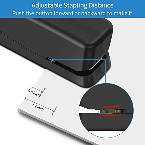 Electric Stapler, Automatic Stapler, Electric Stapler Desktop, AC or Battery Powered Heavy Duty Stapler for Desk, with Reload Reminder & Release Button, 25 Sheets Capacity, Black