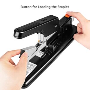 Amazon Basics Heavy Duty Stapler, 90 Sheet High Capacity, Large Office Stapler with 1000 Staples, Black