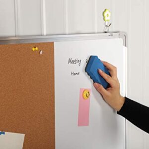 Combination Whiteboard Bulletin Board Set - Dry Erase/Cork Board 30 x 20" with 1 Magnetic Dry Eraser, 4 Markers, 4 Magnets and 10 Pins - Big Combo Tack White Board for Home Office Cubicle Desk